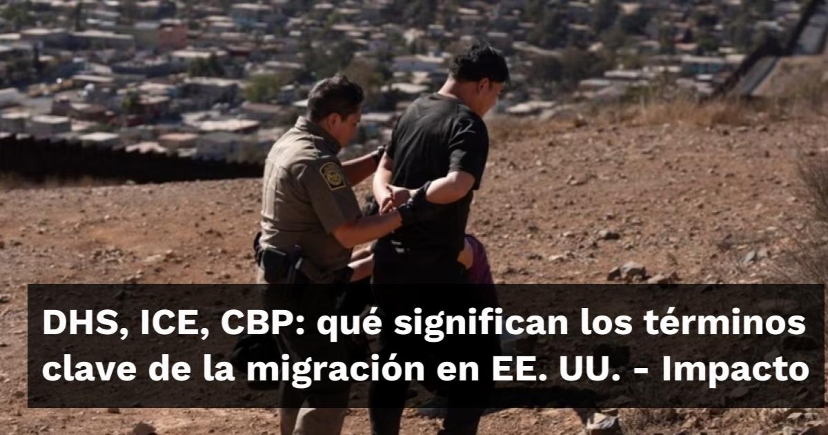 DHS, ICE, CBP: qué significan los términos clave de la migración en EE. UU.