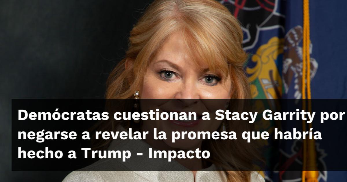Demócratas cuestionan a Stacy Garrity por negarse a revelar la promesa ...