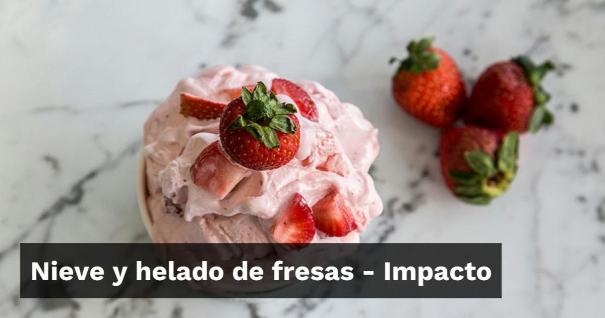 Nieve y helado de fresas