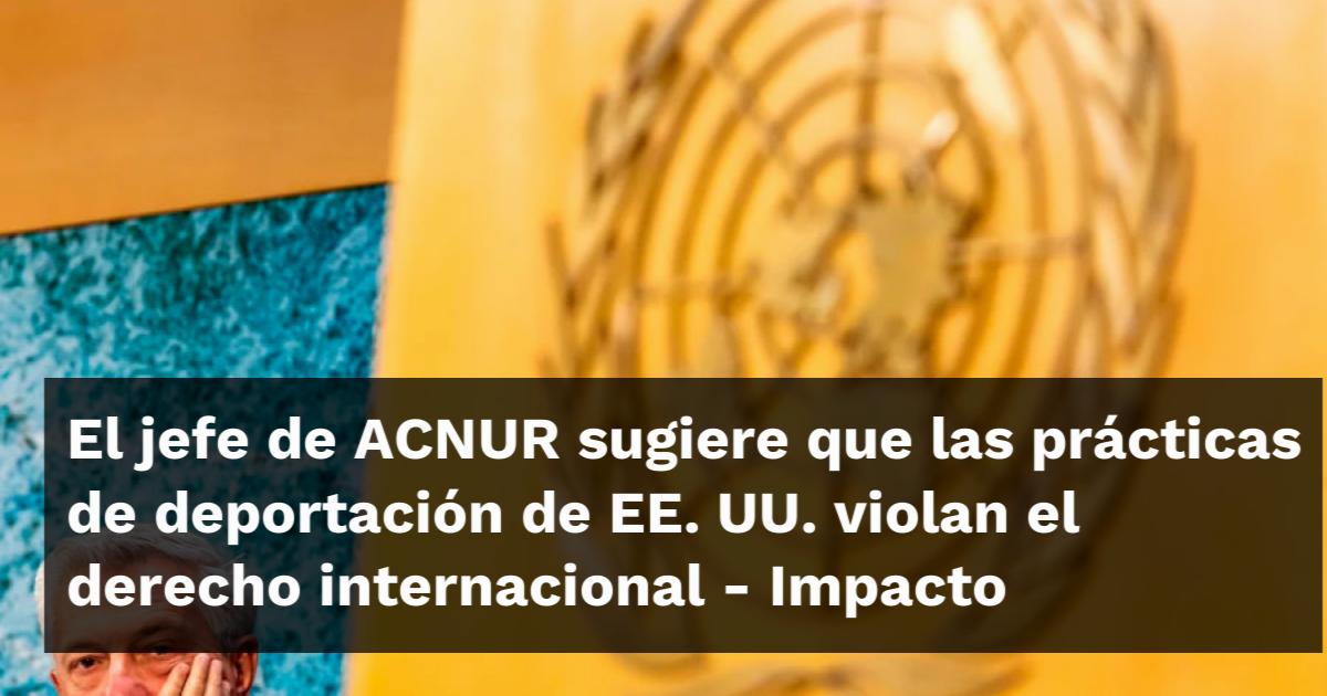 El jefe de ACNUR sugiere que las prácticas de deportación de EE. UU ...