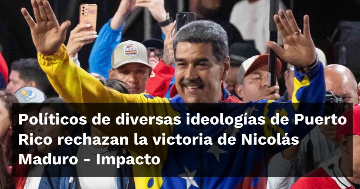 Políticos rechazan la victoria de Nicolás Maduro