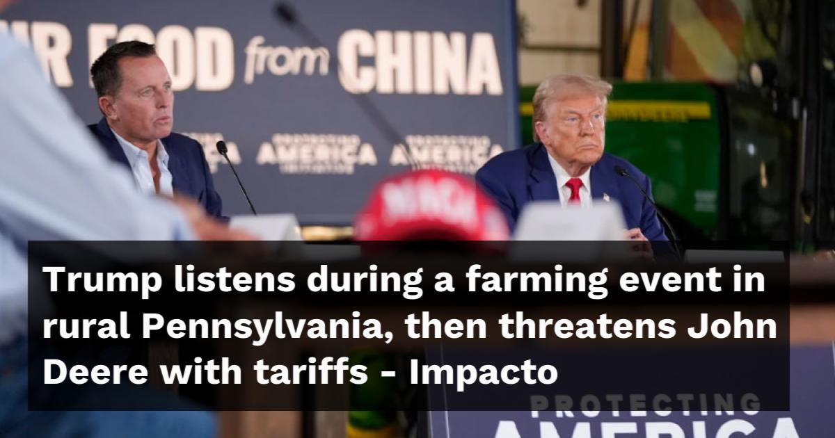 Trump listens during a farming event in rural Pennsylvania