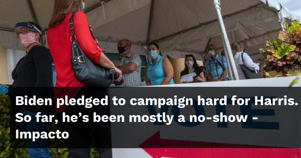 Biden pledged to campaign hard for Harris. So far, he's been mostly a ...