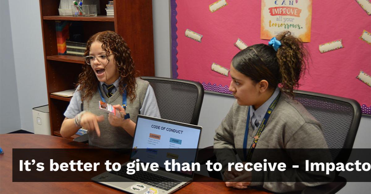 It’s better to give than to receive