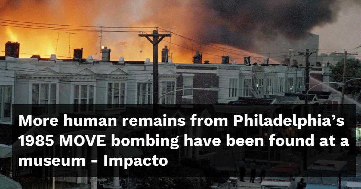 More human remains from Philadelphia's 1985 MOVE bombing have been ...