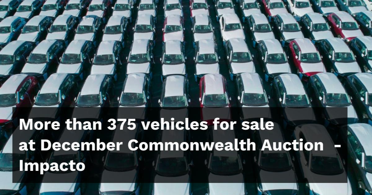 More than 375 vehicles for sale at December Commonwealth Auction