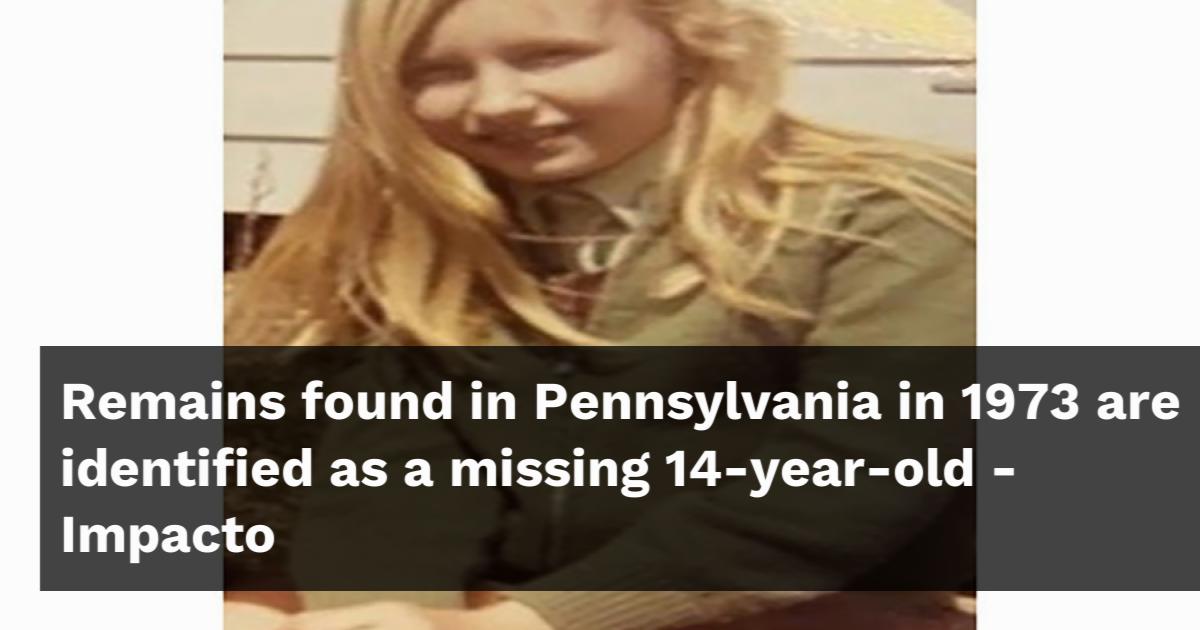 Remains found in Pennsylvania in 1973 are identified as a missing 14 ...