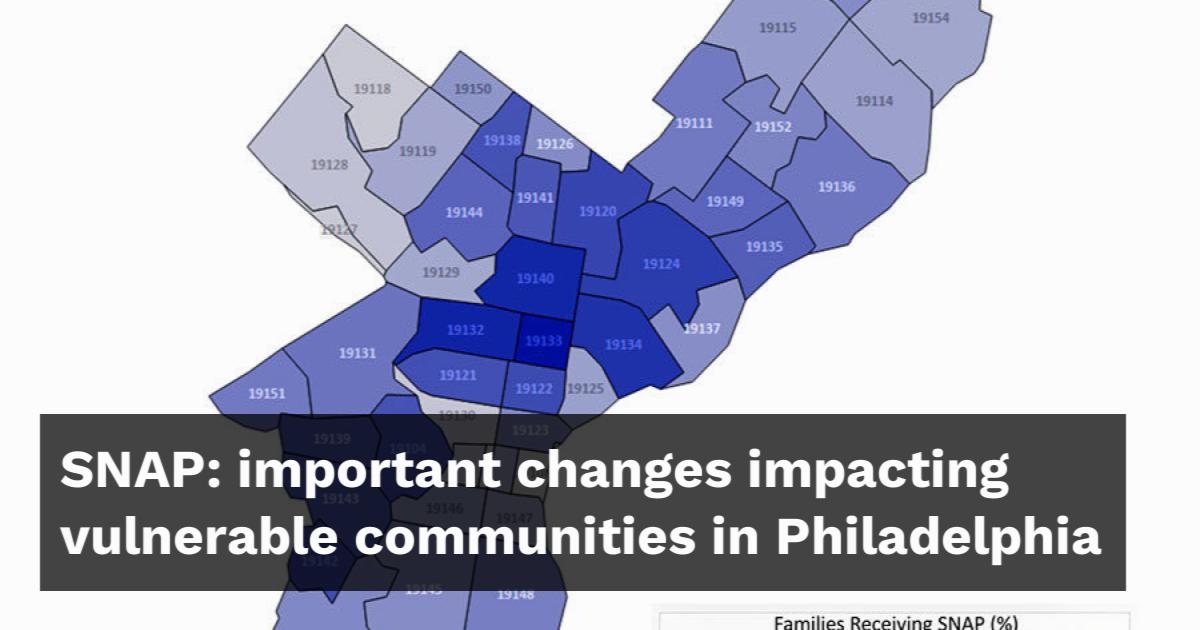 SNAP: important changes impacting vulnerable communities in Philadelphia